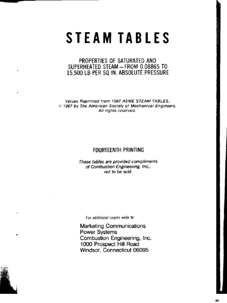 Steam Table English | PDF