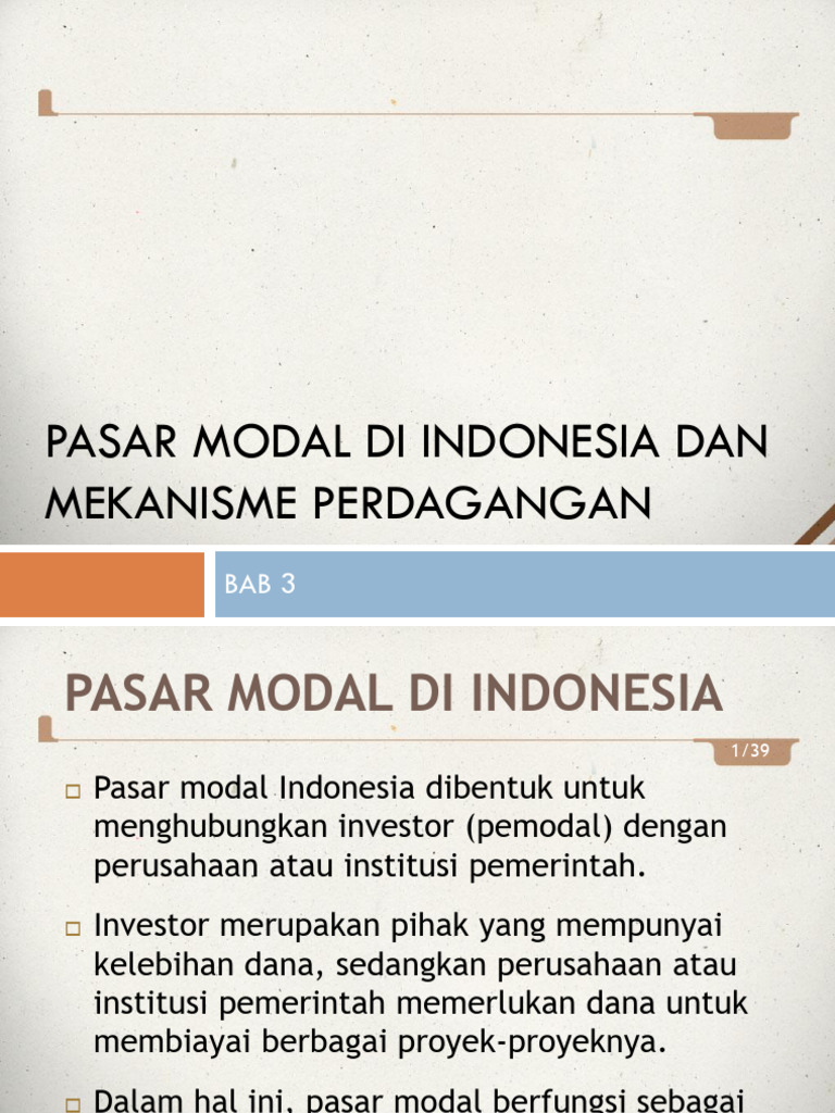 Pengertian Dan Instrumen Pasar Modal | PDF | Bisnis | Hukum
