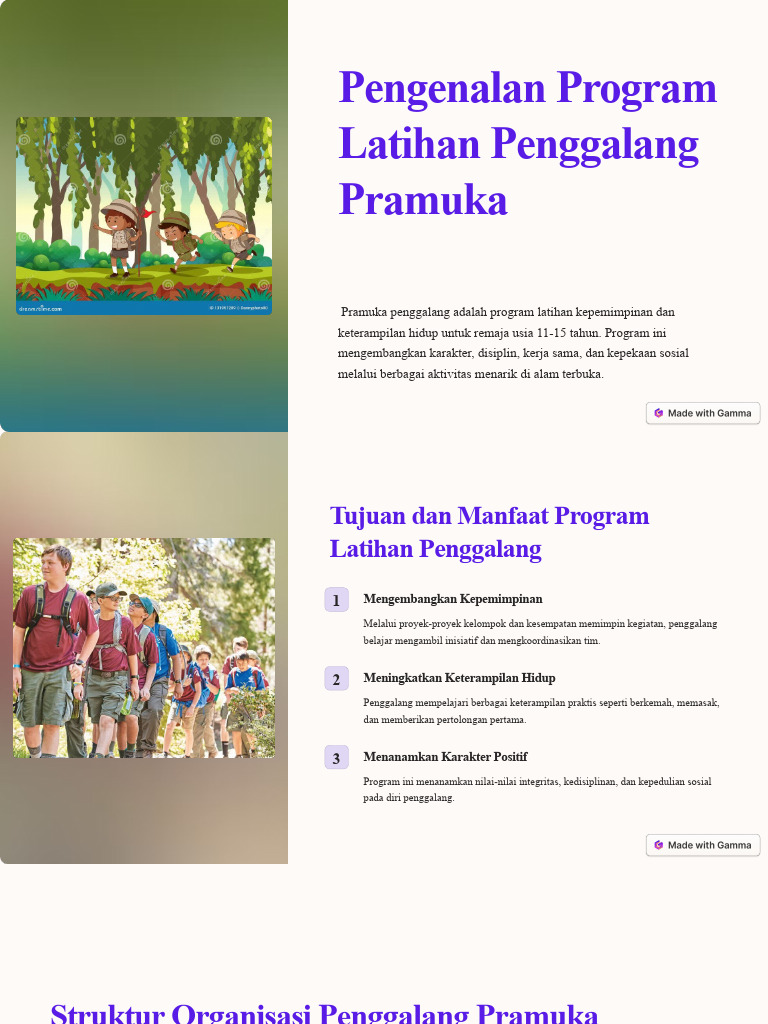 Pengenalan Program Latihan Penggalang Pramuka | PDF | Karier ...