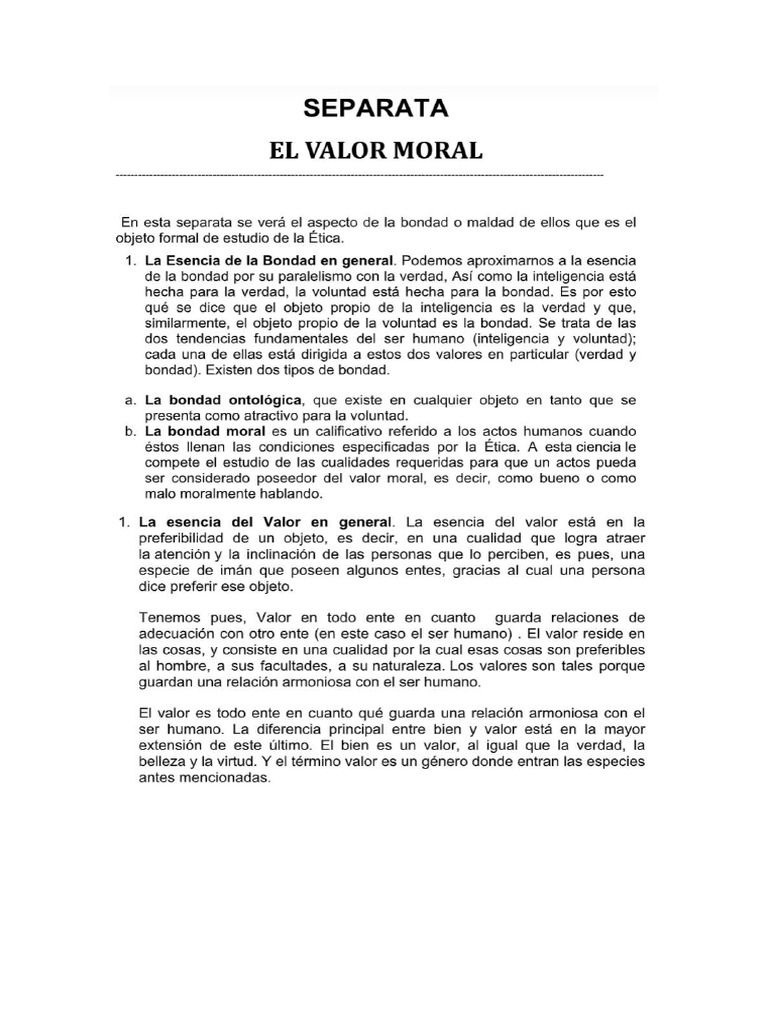 separata de la moral - filosofia | PDF