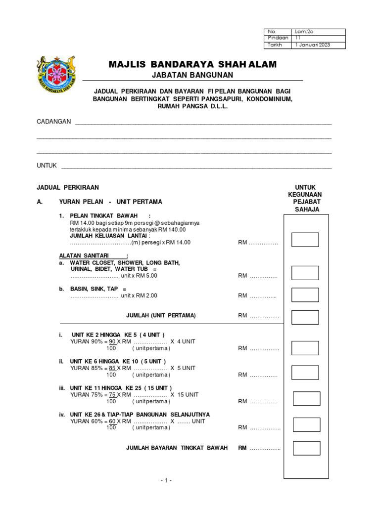 4-Jadual Perkiraan Dan Fi Pelan - BGN Bertingkat | PDF