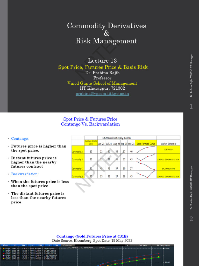 Commodity Risk Management - 1 | PDF | Futures Contract | Hedge (Finance)