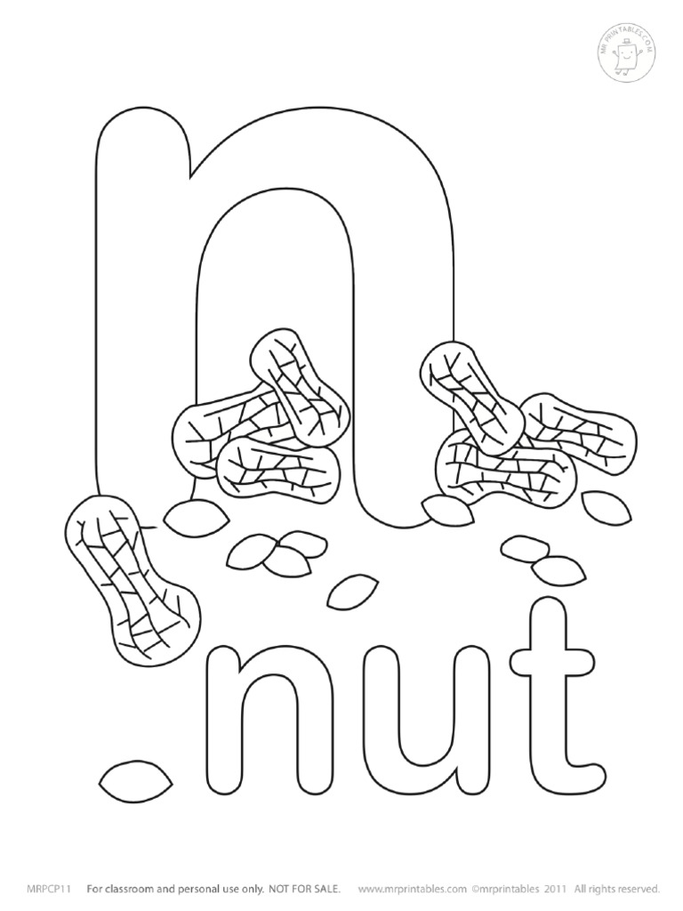 Mrprintables English Alphabet Coloring Lower N | PDF