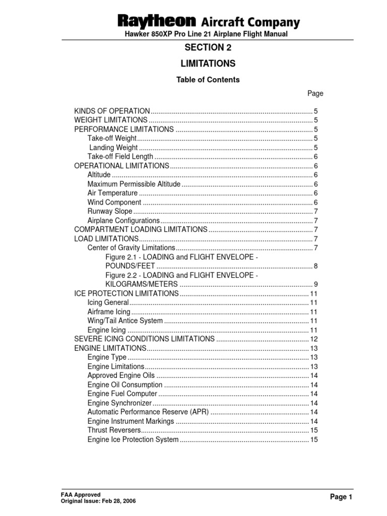 850XP AFM Section 2 Limitations | PDF | Jet Fuel | Frost