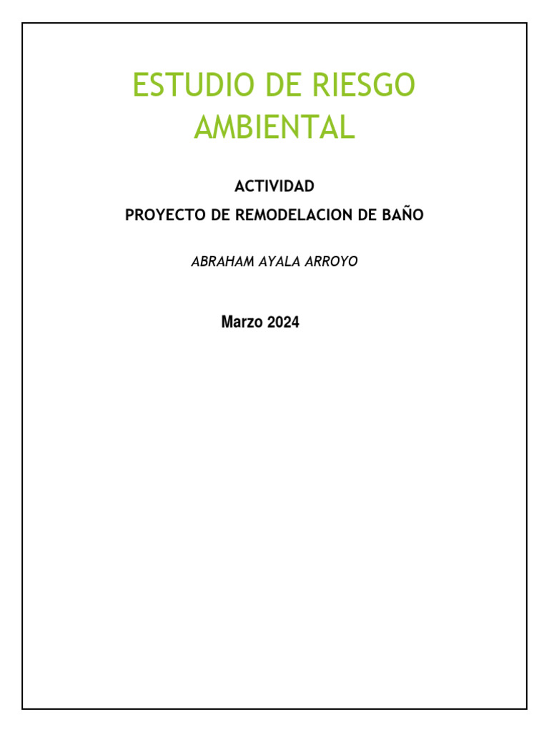 Estudio de Riesgo Ambiental | Descargar gratis PDF | Loseta | Agua