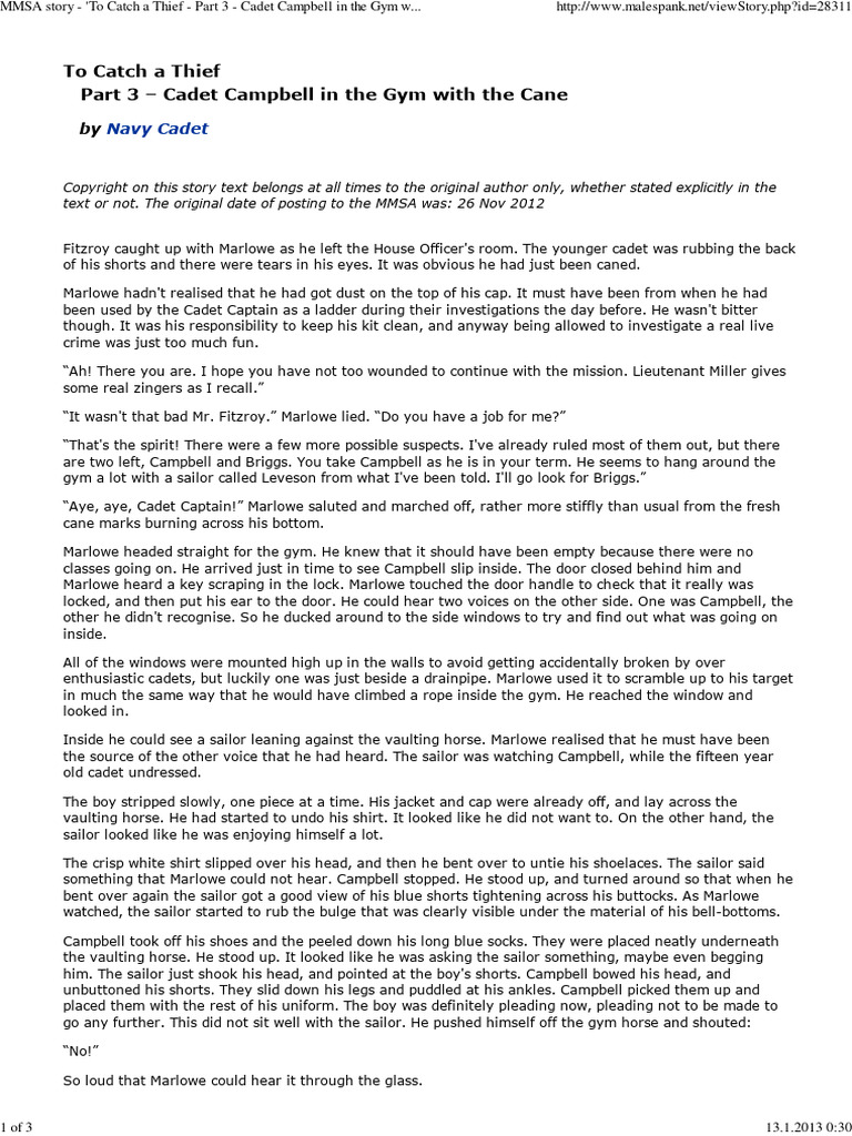 MMSA Story - 'To Catch A Thief - Part 3 - Cadet Campbell in The Gym ...