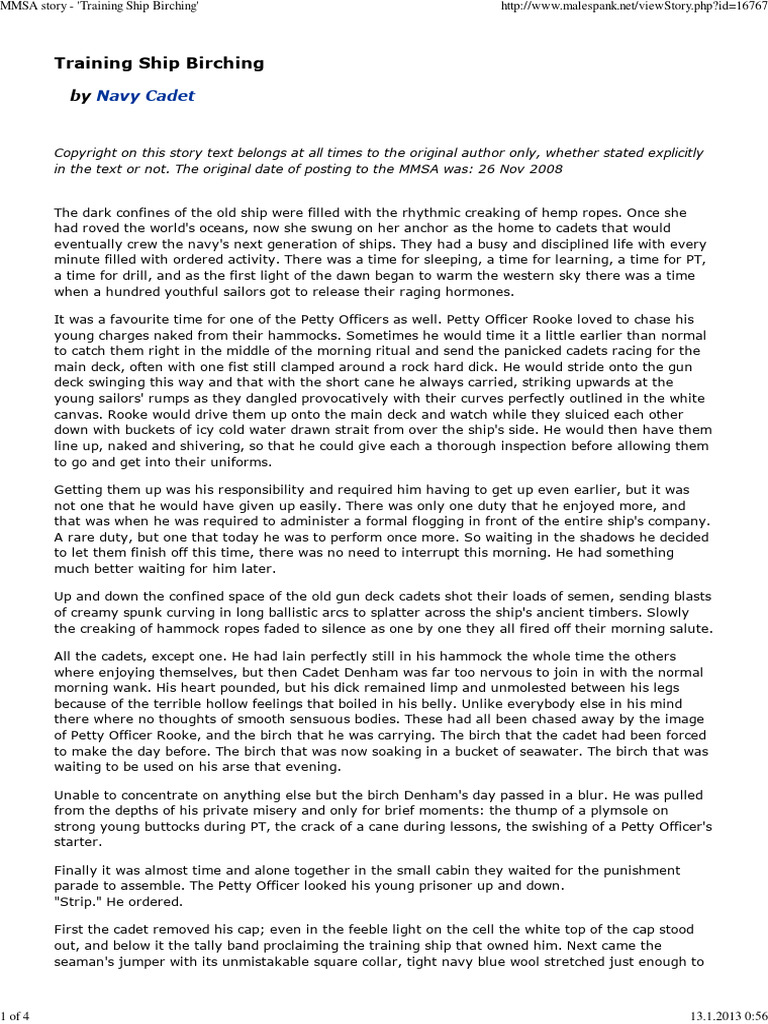 Cadet's Punishment on Training Ship | PDF