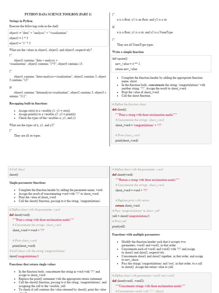 Python Data Science Toolbox | PDF | Parameter (Computer Programming) | Anonymous Function