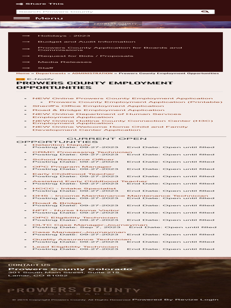 Welcome To Prowers County, Colorado | PDF