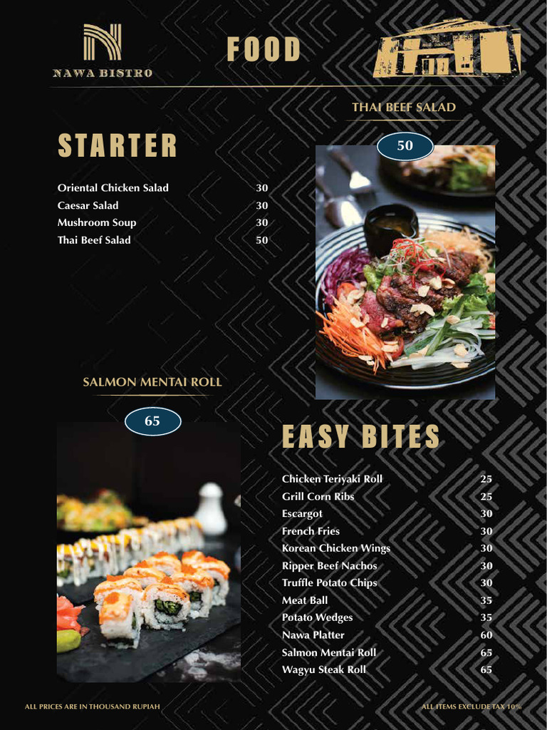 Nawa Bistro Menu | PDF | Thai Cuisine | Cuisine