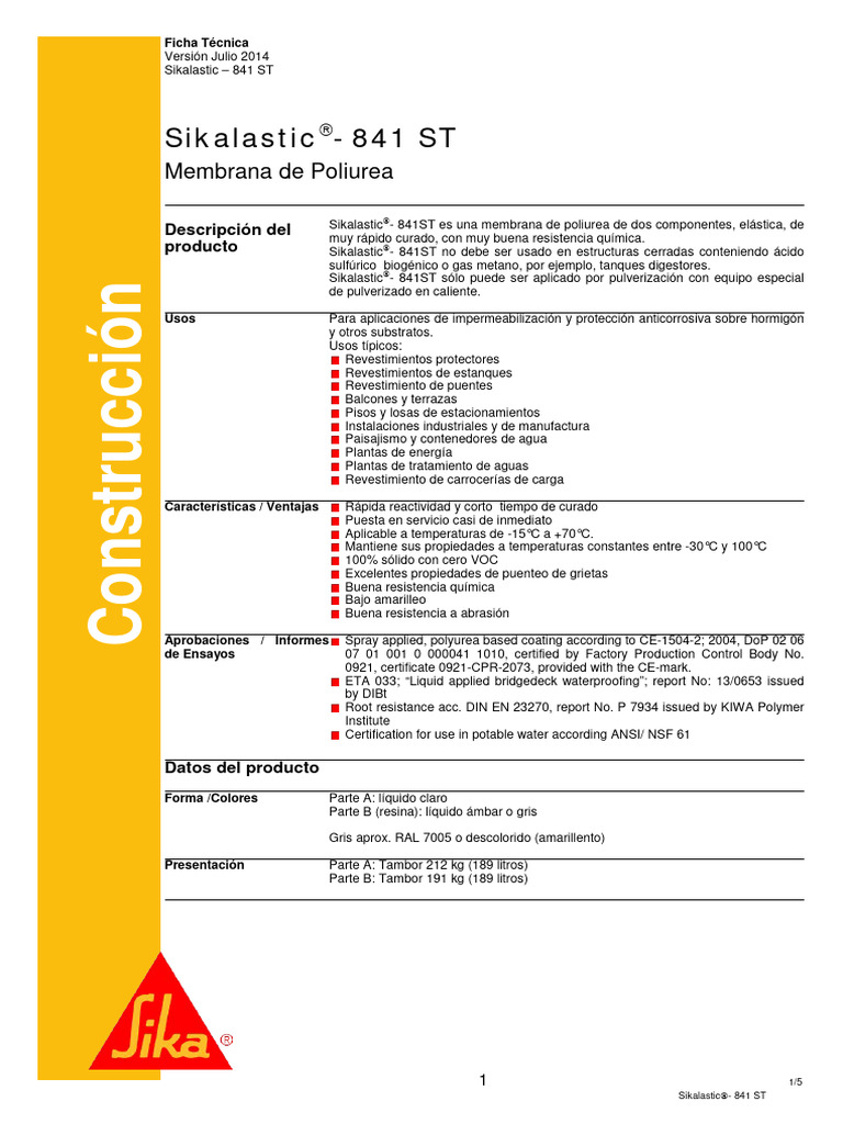 Sikalastic - 841ST Sika Monotop | PDF | Hormigón | Revestimiento