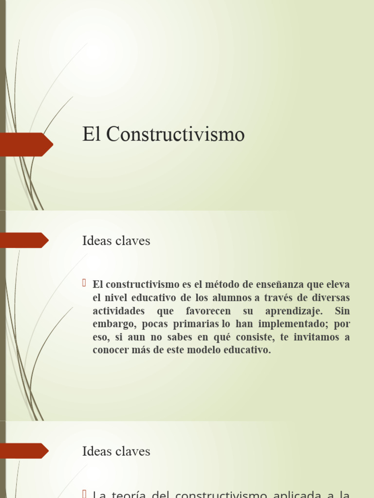 El Constructivismo | PDF | Constructivismo (filosofía de la educación) | Aprendizaje