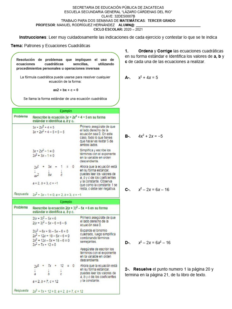 2cuadernillo de tercer año | Descargar gratis PDF | Ecuaciones ...