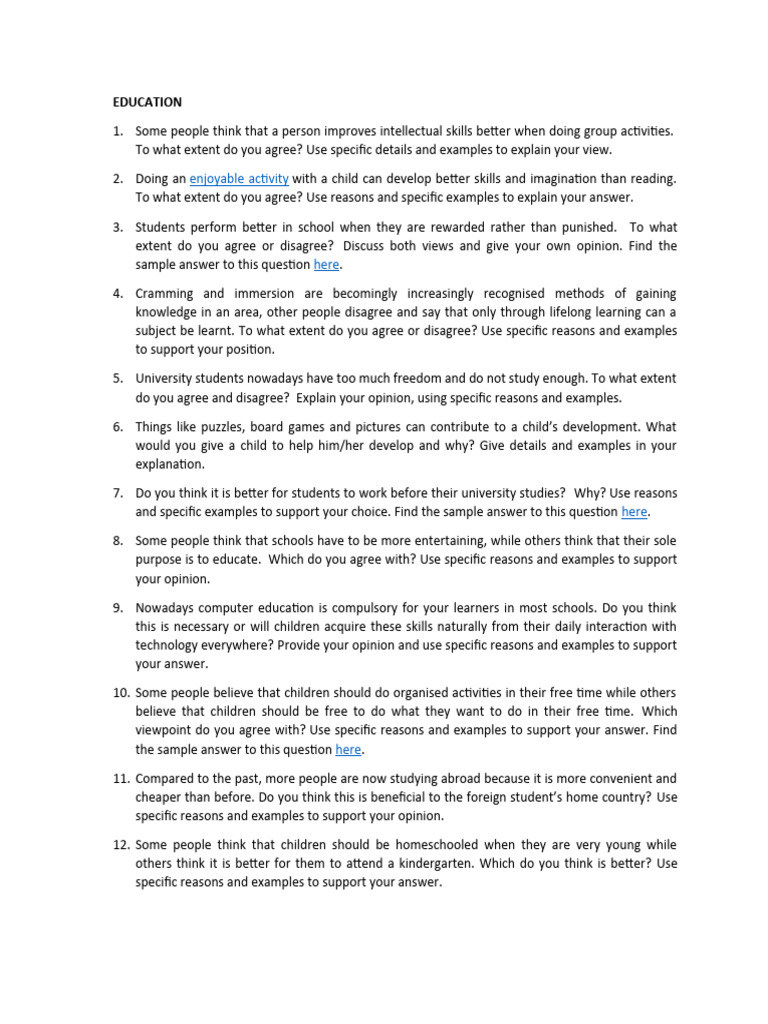 IELTS Sample Practice Topics | Download Free PDF | Reason | Knowledge