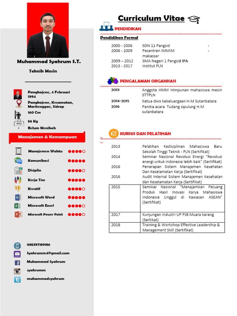 CV Syahrum | PDF | Teknologi & Rekayasa