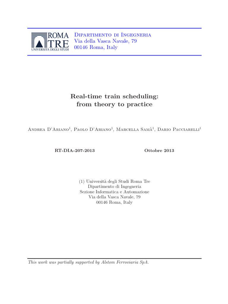 00 Bagus Real Time Train Scheduling From Theory To Practice | PDF | Linear Programming ...