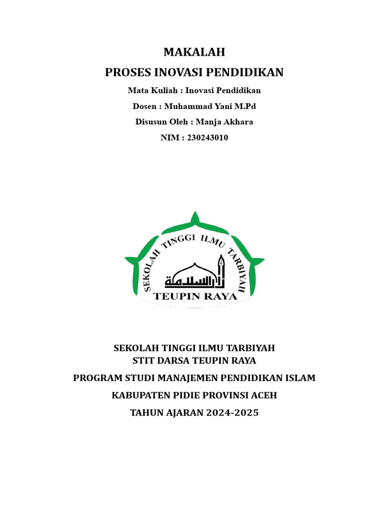 Tugas Makalah Manja Bapak Muhammad Yani M.Pd | PDF