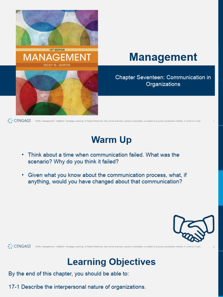 Griffin MGMT 13e Ch17 PPT Student Final | PDF | Communication | Interpersonal Communication