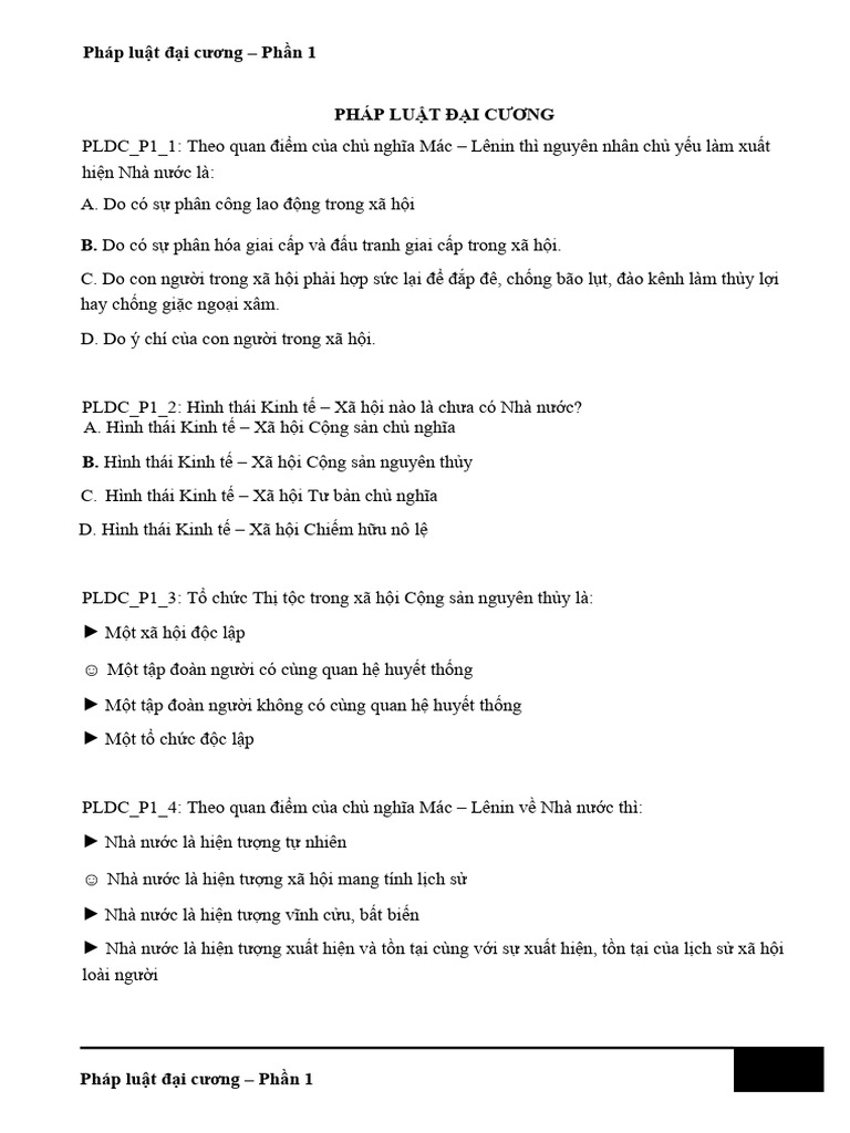 PLDC Trac Nghiem | PDF
