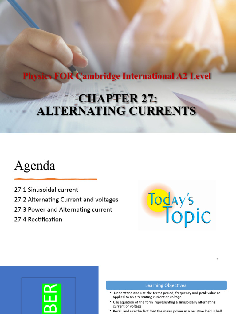 Chapter 27 Alternating Currents | PDF | Rectifier | Root Mean Square