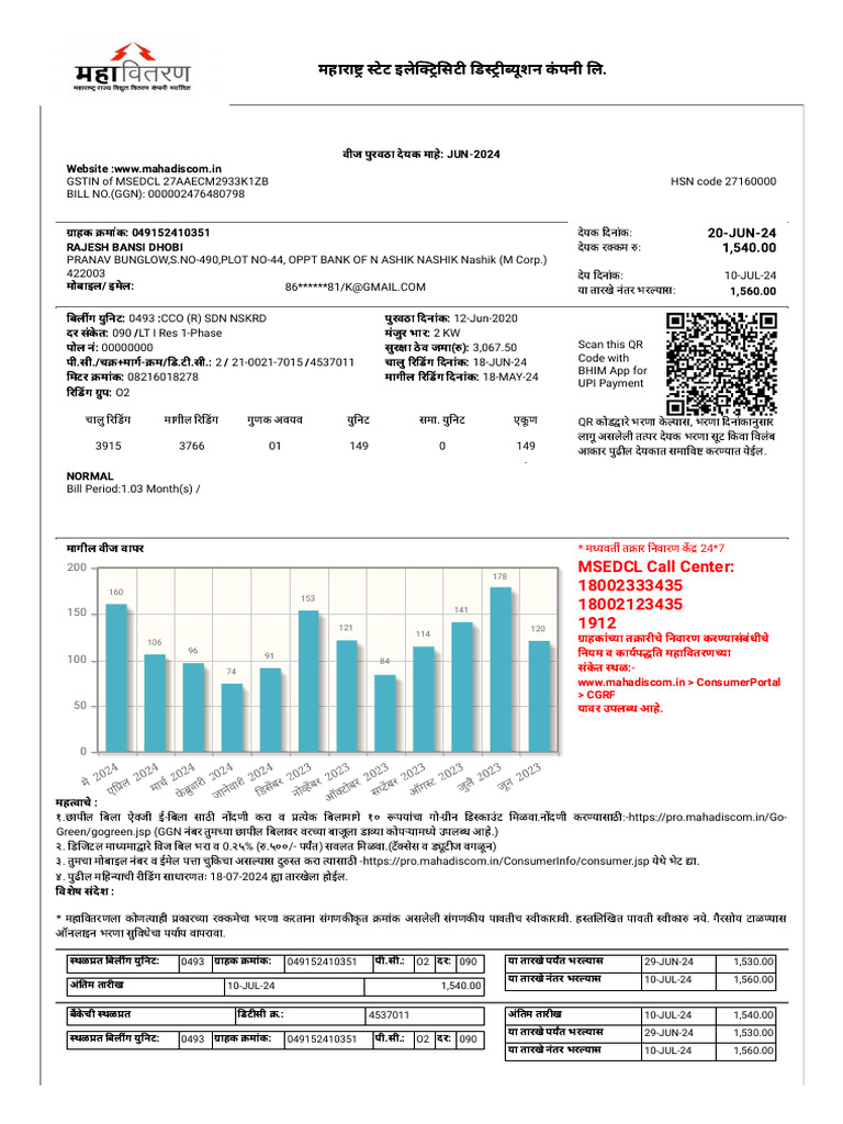 LT E-Bill June 2024 | PDF