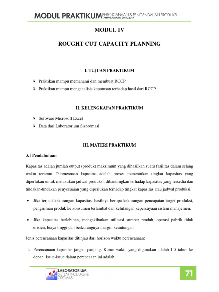 Modul RCCP untuk Mahasiswa | PDF