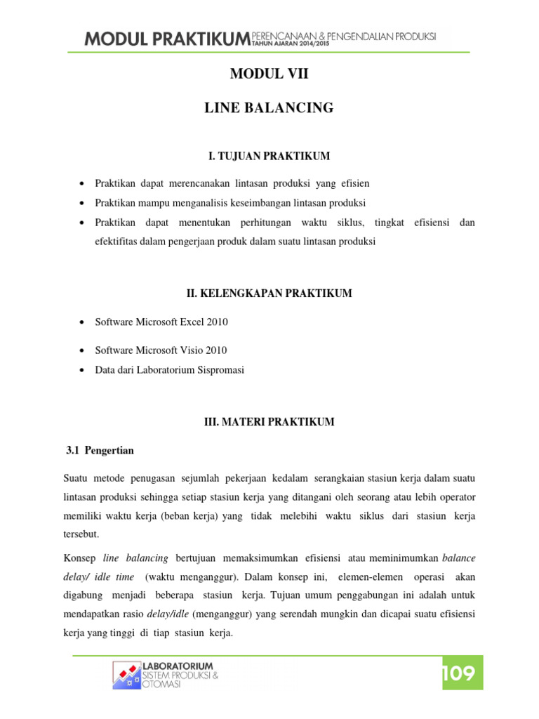 Modul 5 Line Balancing | PDF