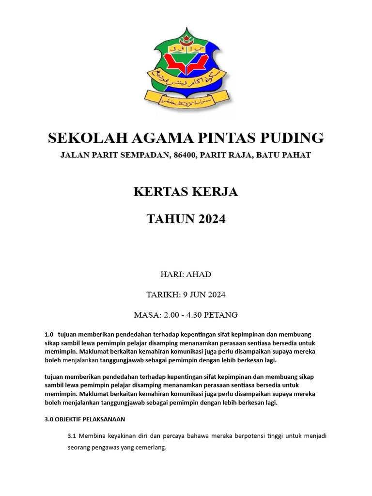 Contoh Kertas Kerja | PDF