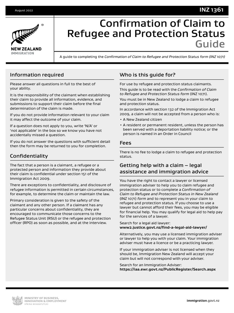 Inz 1361 | PDF | Travel Visa | Refugee