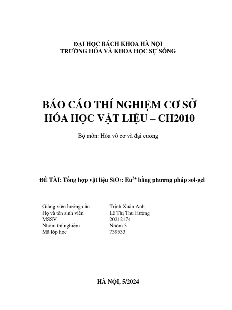 Báo Cáo CSVL | PDF