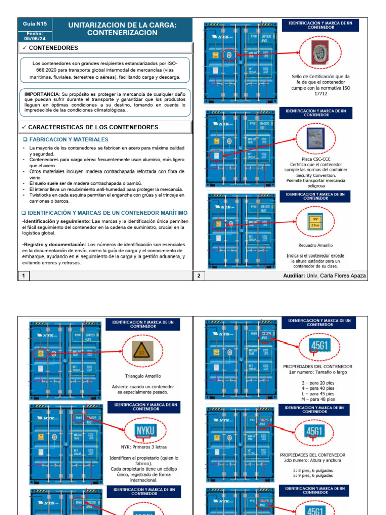 Guia n15. Unitarizacion de Cargas - Contenedores | PDF | Transporte | Transporte de mercancías