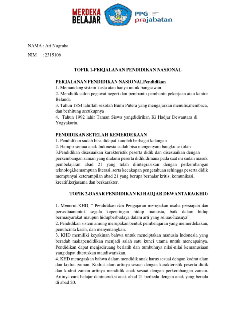 Topik 5 Koneksi Antar Materi | PDF