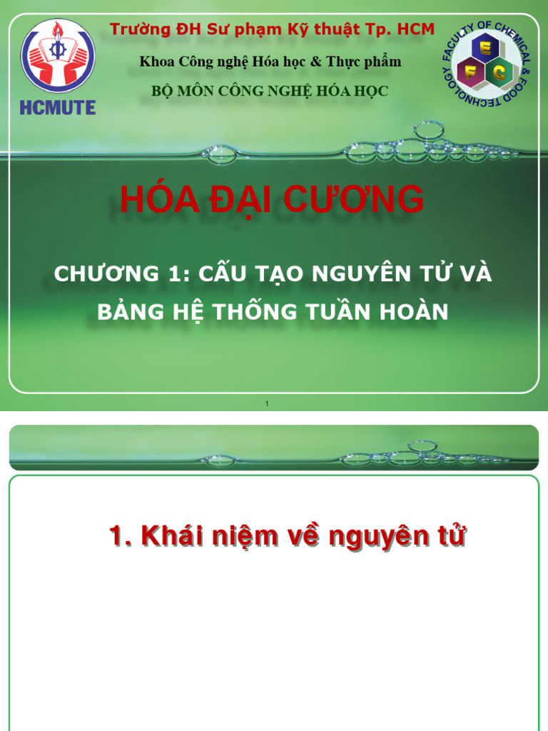 Chương 1 - Cấu Tạo Nguyên Tử Và Bảng HTTH | PDF