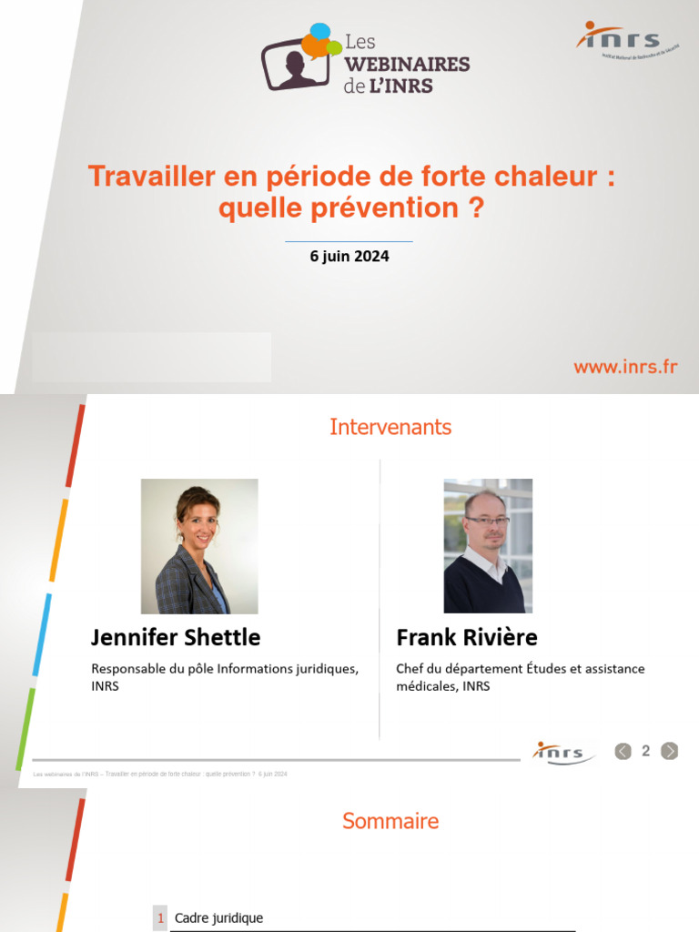 Prévention au travail par forte chaleur | PDF