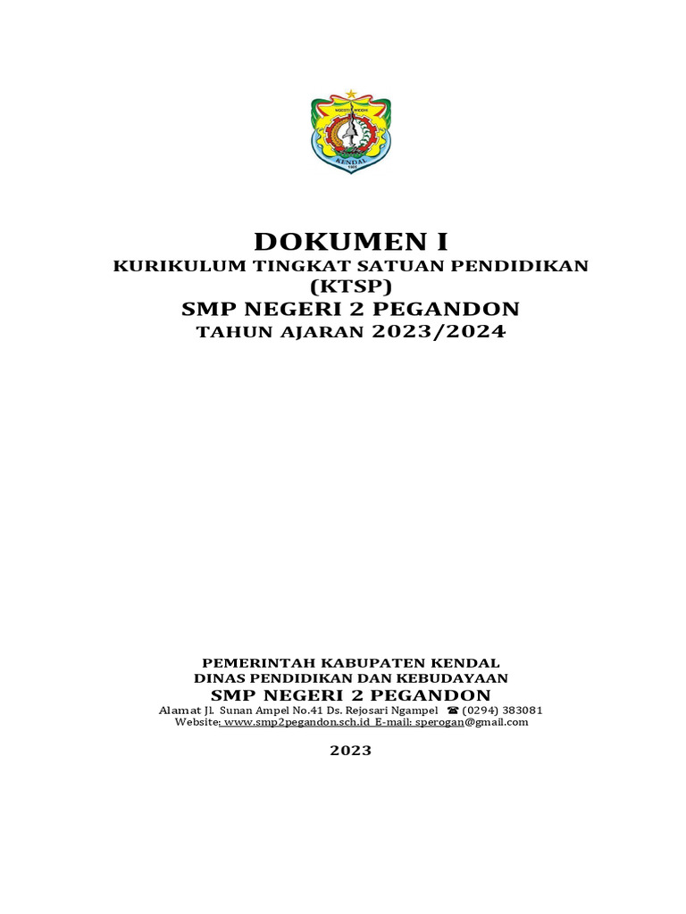 KTSP 2023-2024-Smp N 2 Pegandon | PDF