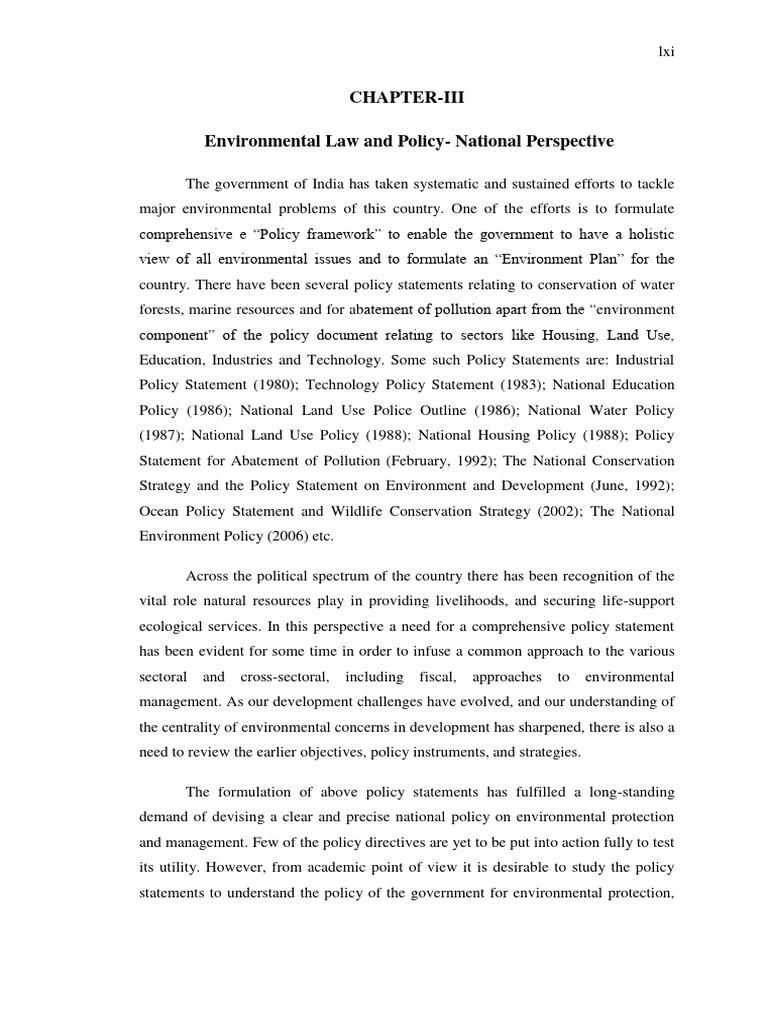 10 - Chapter-3 - Environmental Law and Policy National Perspective | PDF | Efficient Energy Use ...