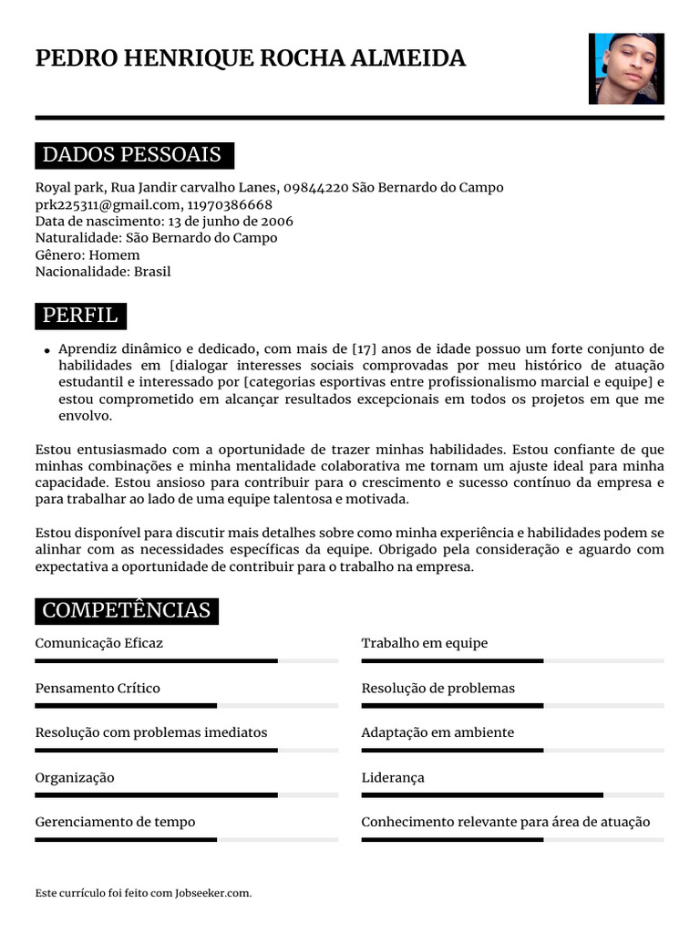 Currículo Pedro Henrique | PDF