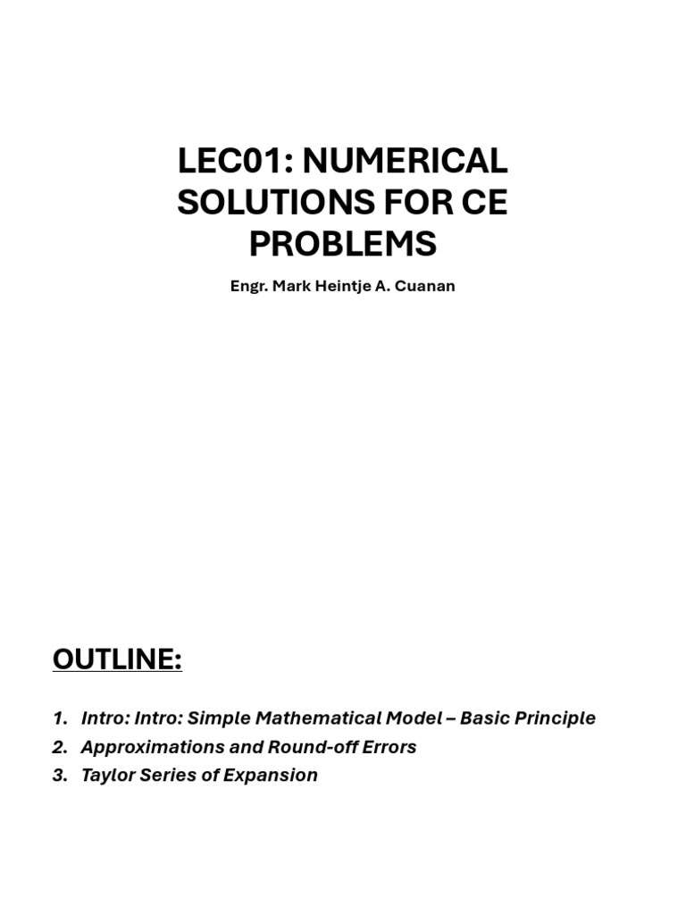 LEC02-INTRO-taylor-Series | PDF | Numerical Analysis | Force