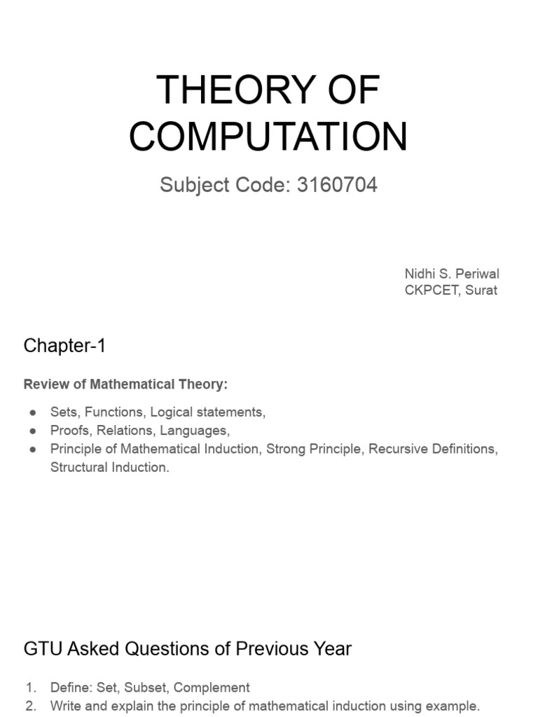 TOC Chapter-1-for reference | Download Free PDF | Function (Mathematics) | Theorem