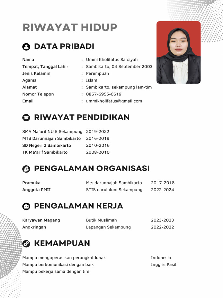 Ummi Kholifatus Sa'Diyah CV 20240701 223853 0000 | PDF