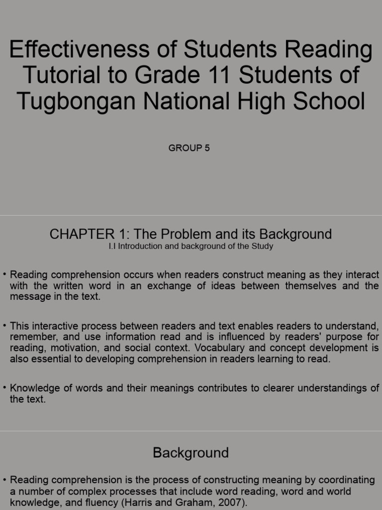Grade 11 Reading Tutorial Impact | PDF | Reading Comprehension ...