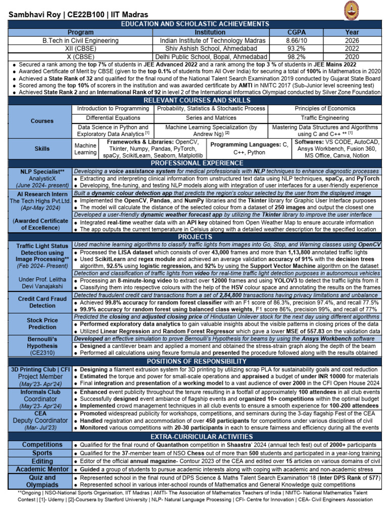 Resume 1 | PDF | Computing