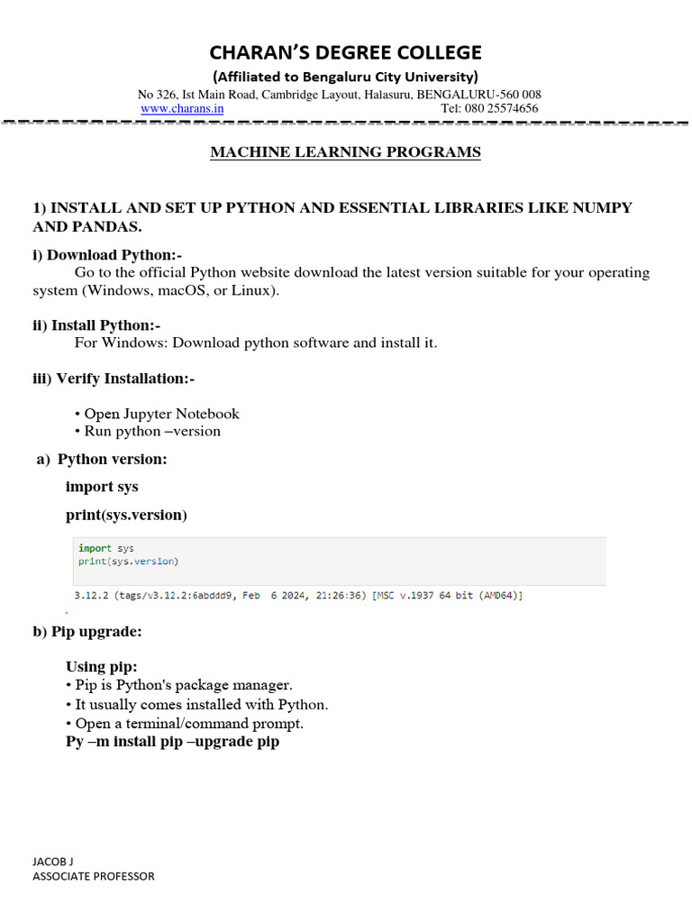 ML - Lab - Programs - J | PDF | Machine Learning | Python (Programming ... ML - Lab - Programs - J | PDF | Machine Learning | Python (Programming ...