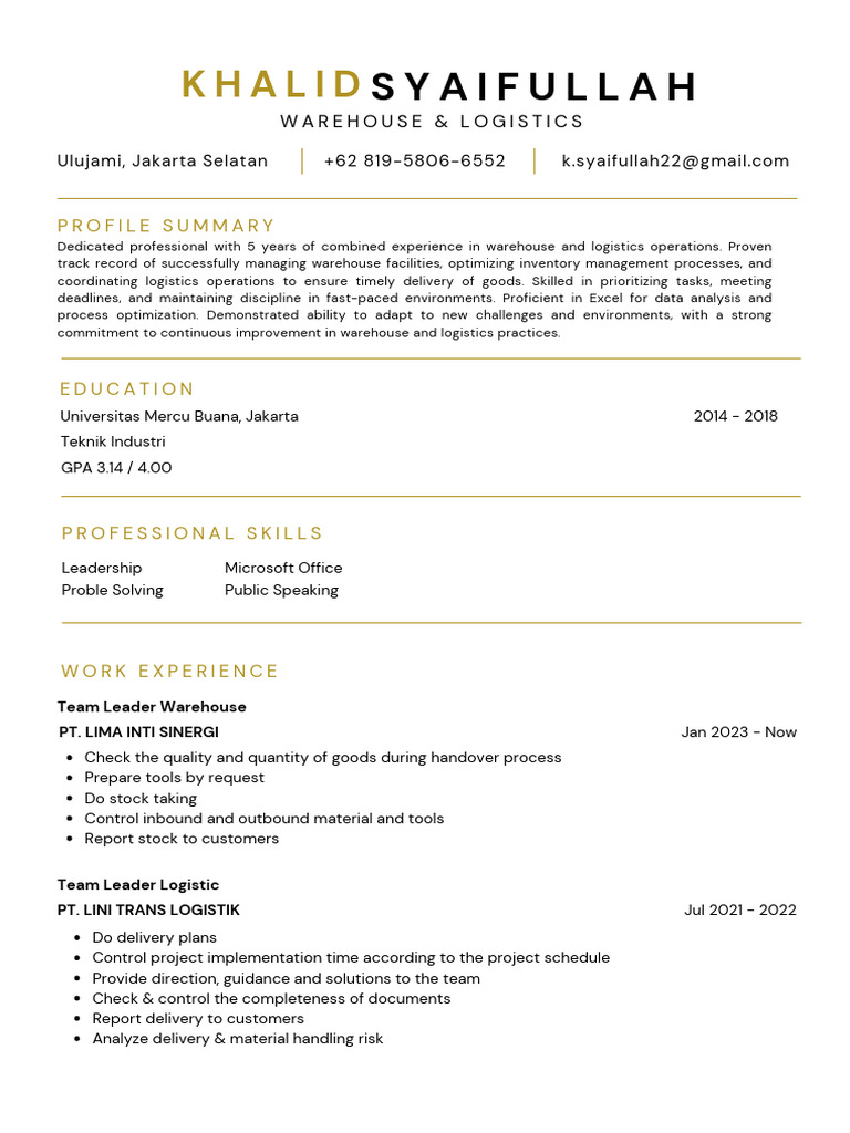 Cv. Khalid Syaifullah | PDF