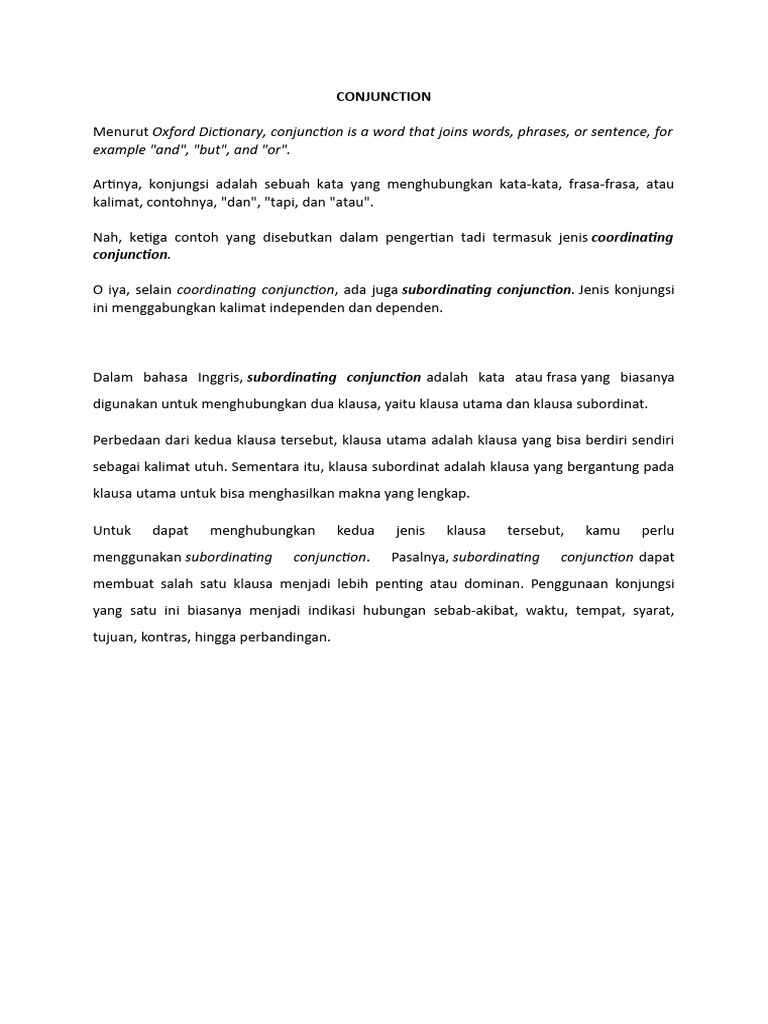 CONJUNCTION | PDF