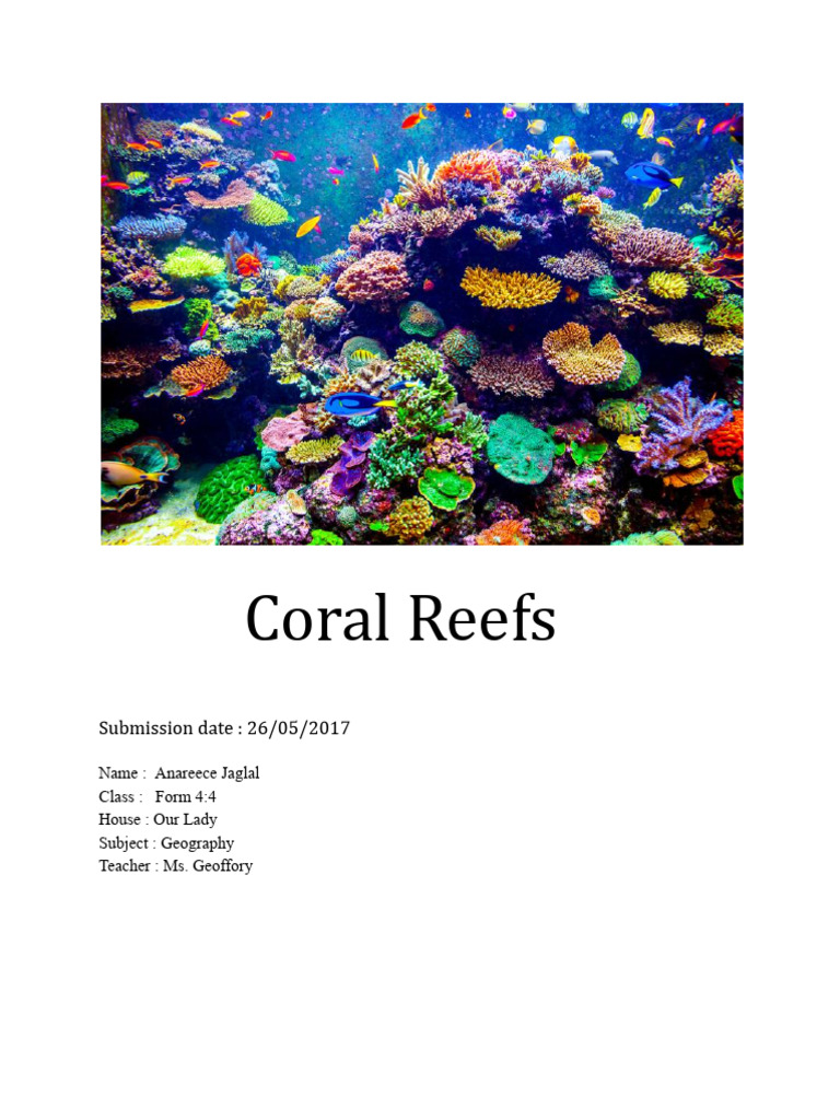 Anareece Jaglal - Coral Reefs | PDF | Coral Reef | Coral