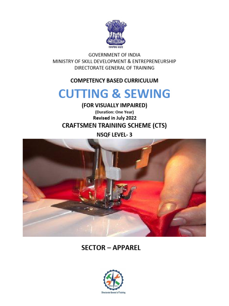 Cutting & Sewing Course for Visually Impaired | PDF | Sewing | Seam ...