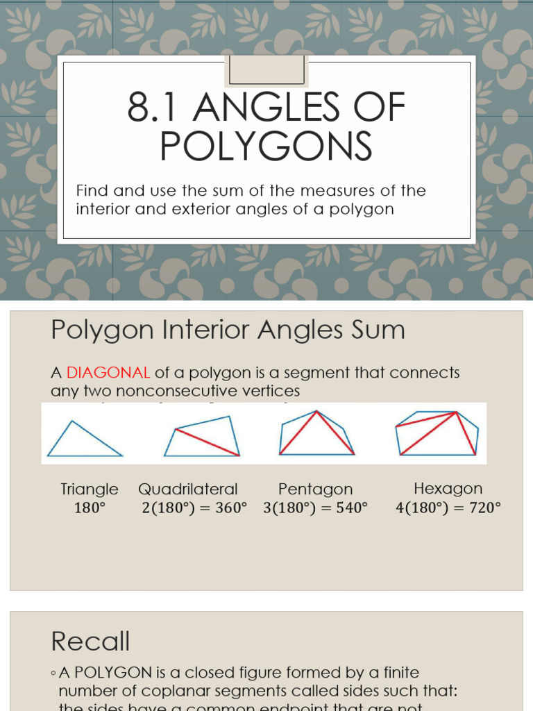8.1 Angles of Polygons Powerpoint-2 | PDF | Polygon | Triangle