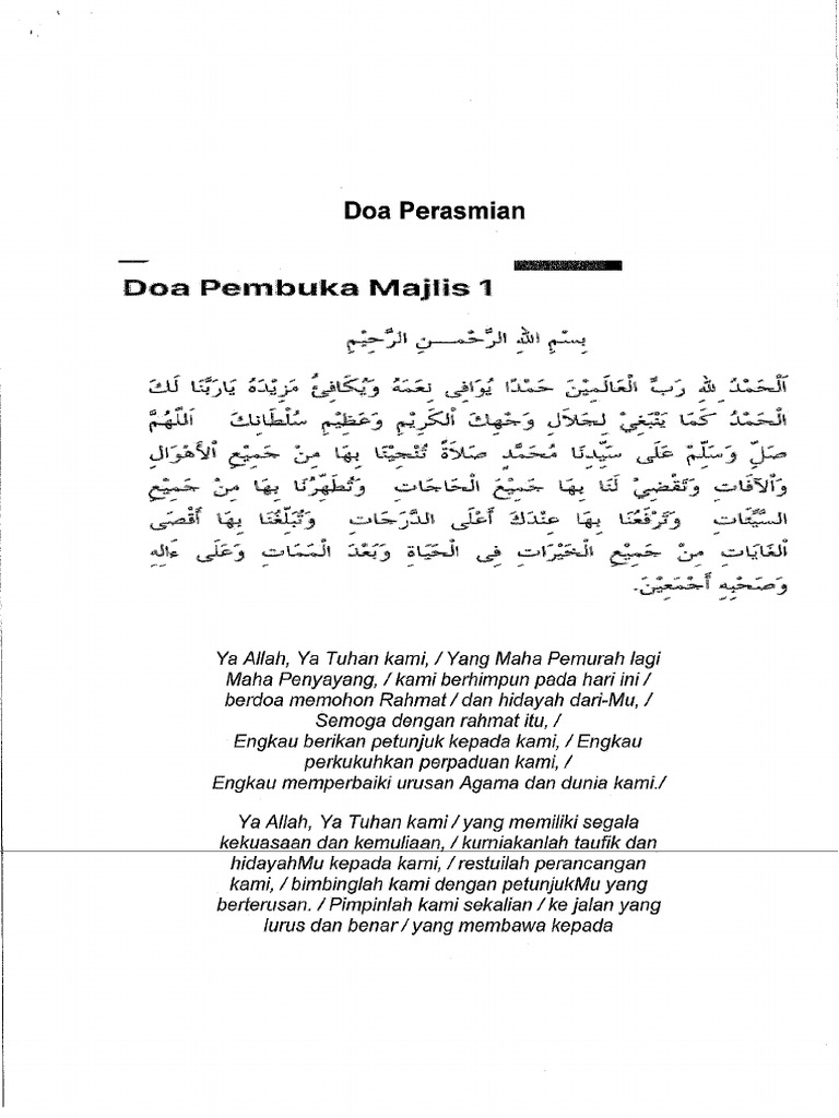 Doa Mjls Perasmian PGRH 7 Feb 2024 | PDF
